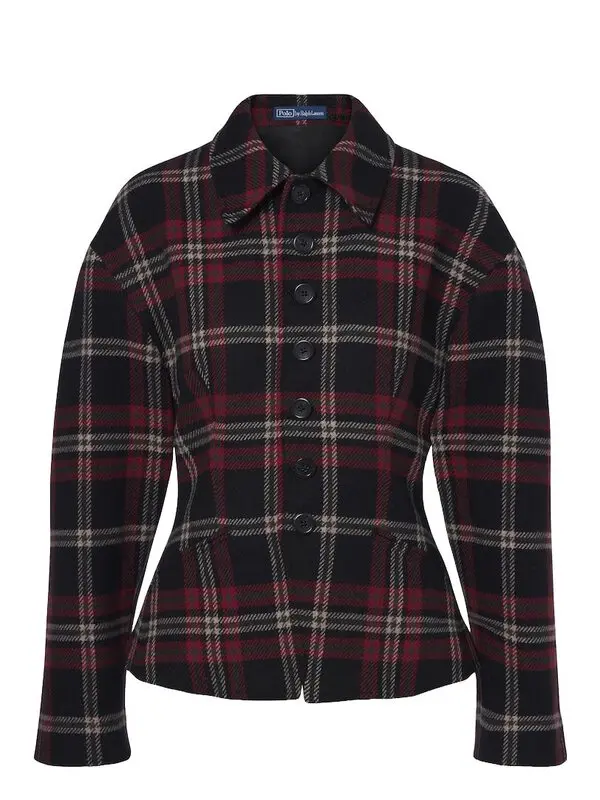 Polo Ralph Lauren Plaid Wool-blend Tweed Jacket - Red