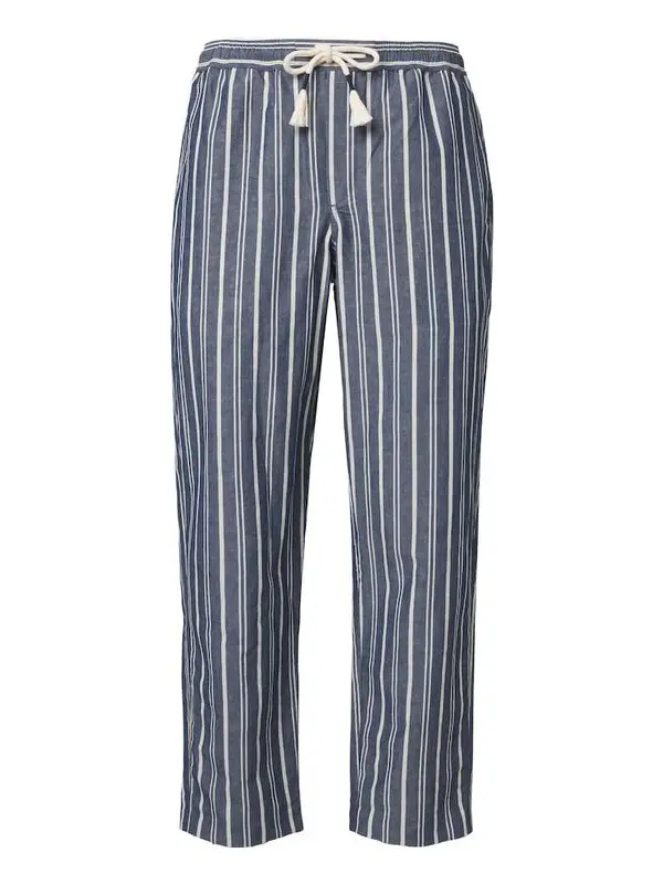 Orlebar Brown Sonoran Linen And Cotton Canvas Wide-leg Pants - Blue