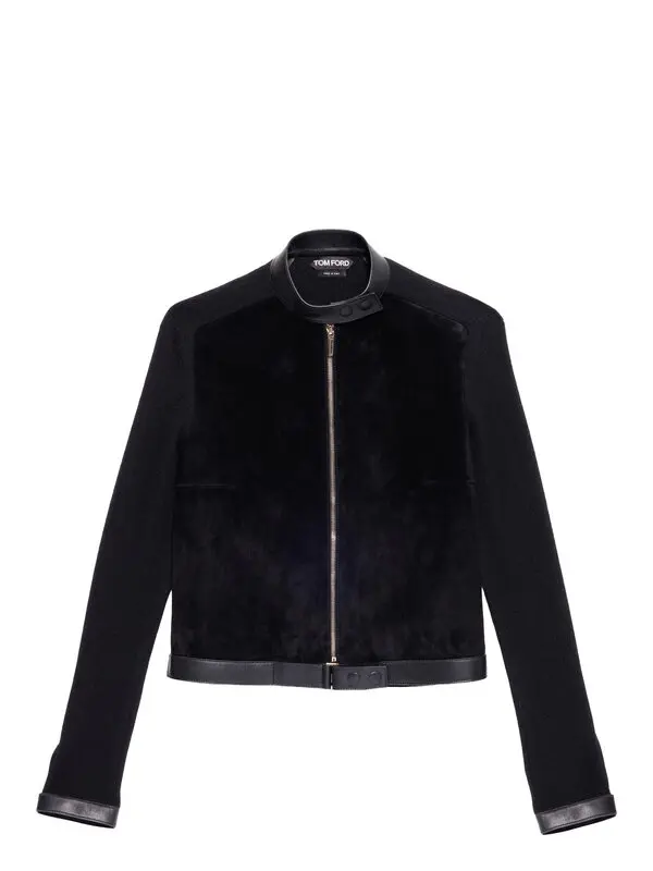 TOM FORD Fitted Cashmere-leather Biker Jacket - Black