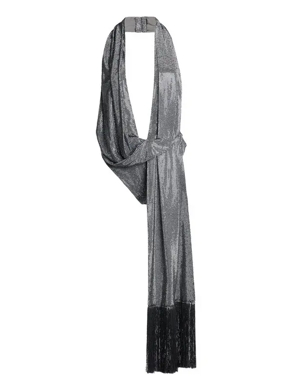 TOM FORD Crystal-embroidered Sheer Bodysuit - Silver