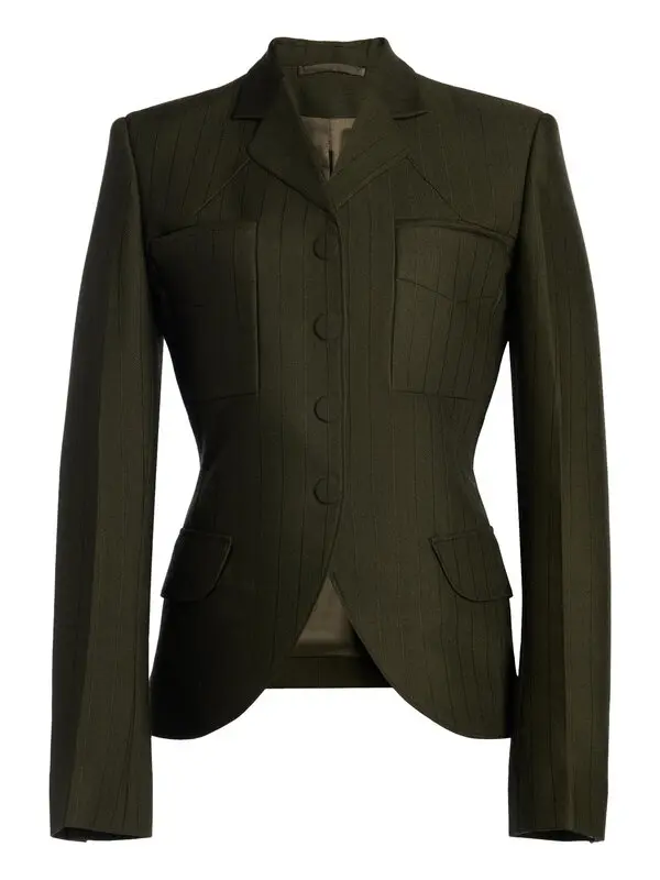 TOM FORD Tailored Wool-mohair Military Jacket - Olive