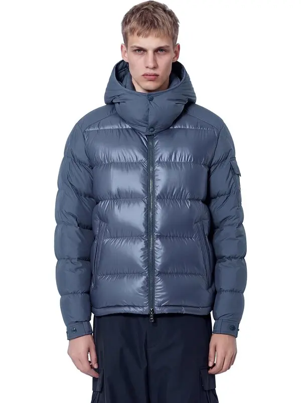 Moncler Maya Hooded Short Down Jacket - Gray