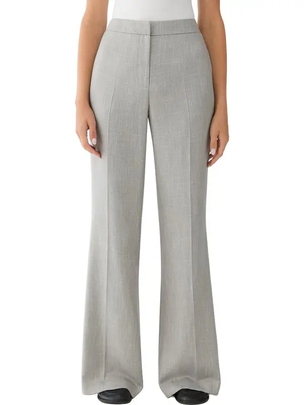 Lafayette 148 New York Bamboo Viscose High Rise Flare Pants - Greystone Multi