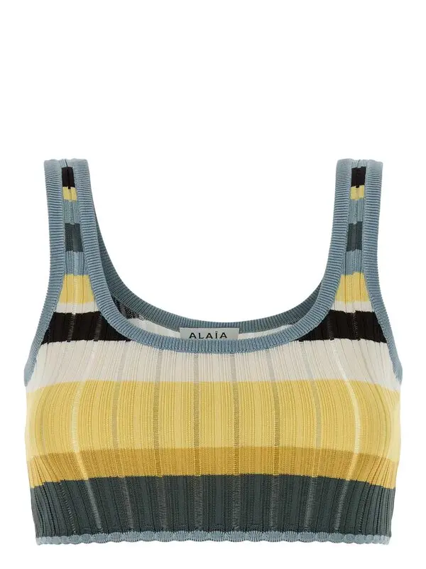 Alaïa Embroidered Stretch Viscose Blend Tank Top - Multicoloured