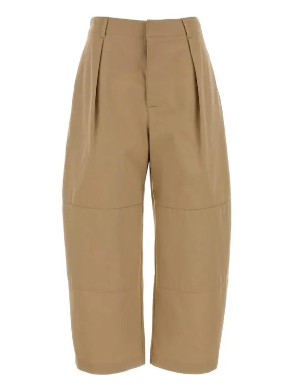 Loewe Beige Cotton Wide-leg Pant - Brown