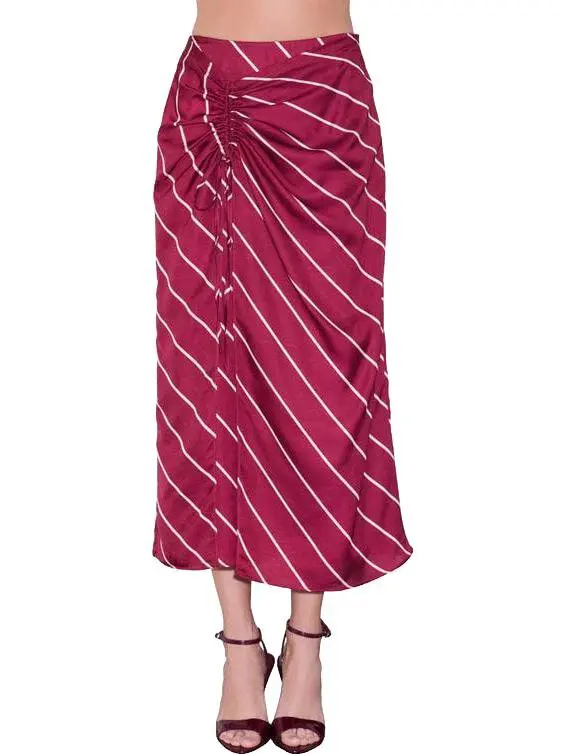 CIEBON Nelly Stripe Midi Skirt - Red Multi