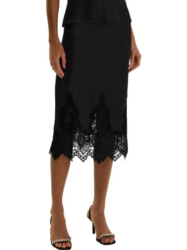 FAVORITE DAUGHTER The Sweet Nothings Midi Skirt - Black