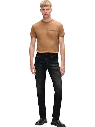Karl Lagerfeld Faded Tapered Jeans - Black/black
