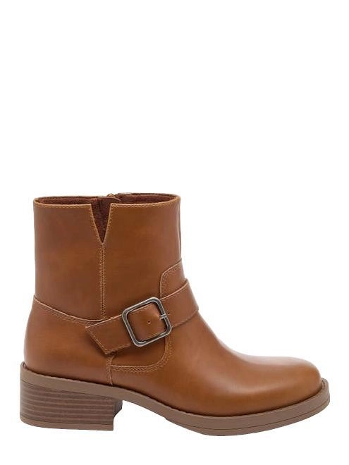 ROCKET DOG Freddie Faux Leather Belted Moto Boots - Cognac