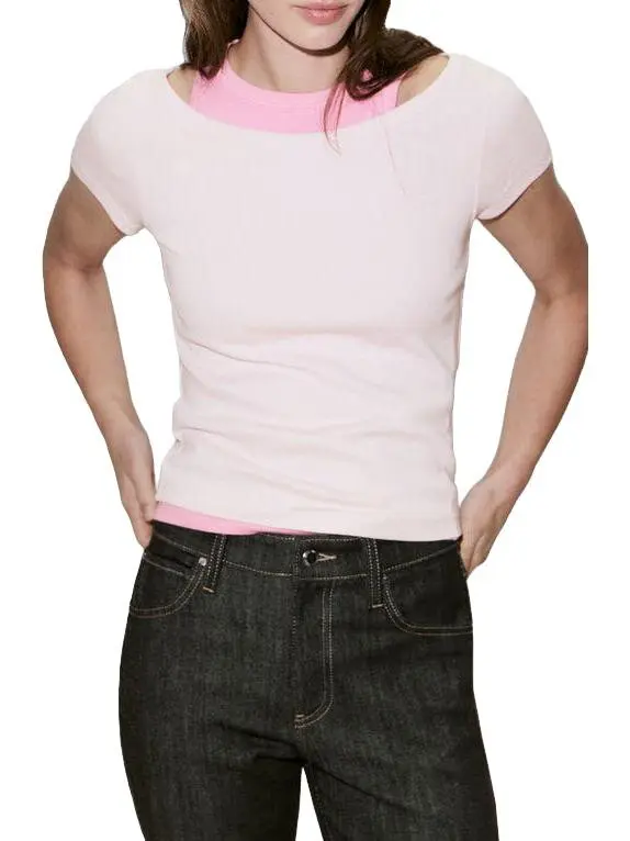Mango Laye Off The Shoulder T-shirt - Pink