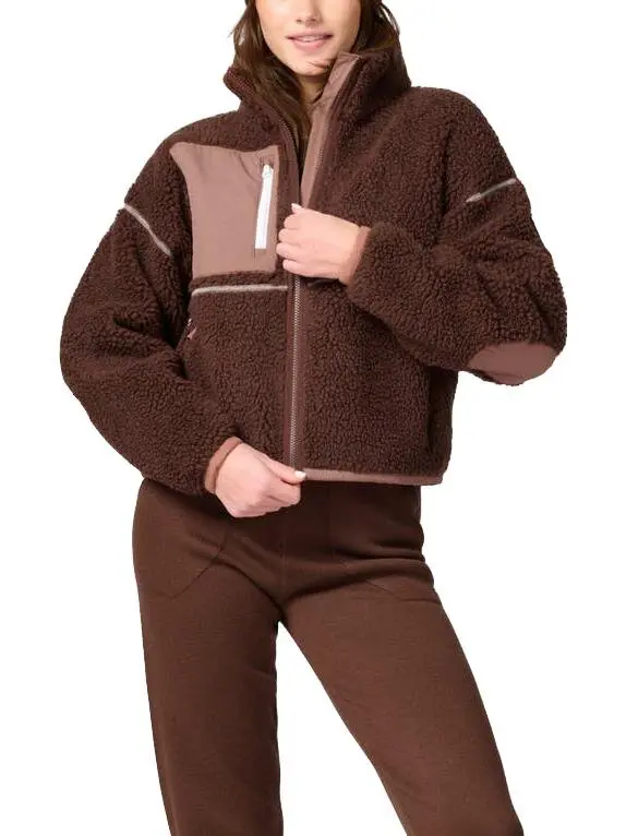 JORDE Miller Recycled Wool Blend Crop Fleece Jacket - Teddy