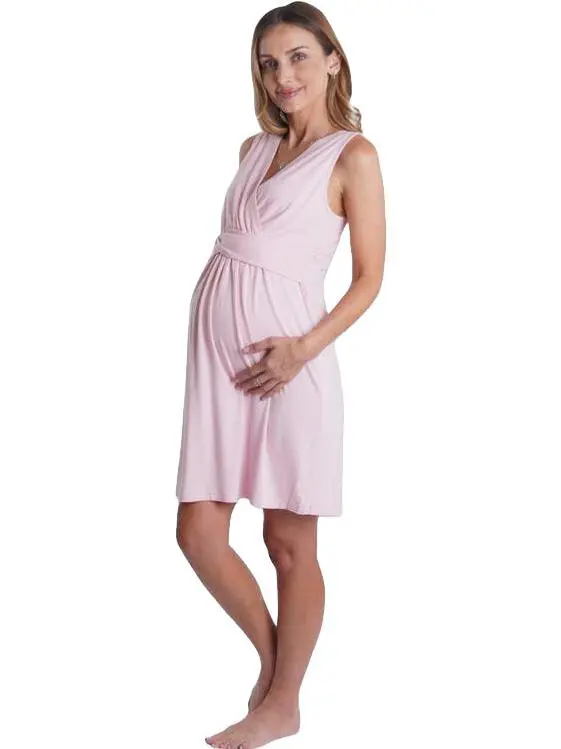 EVERLY GREY Evie Maternity/nursing Nightgown - Blush
