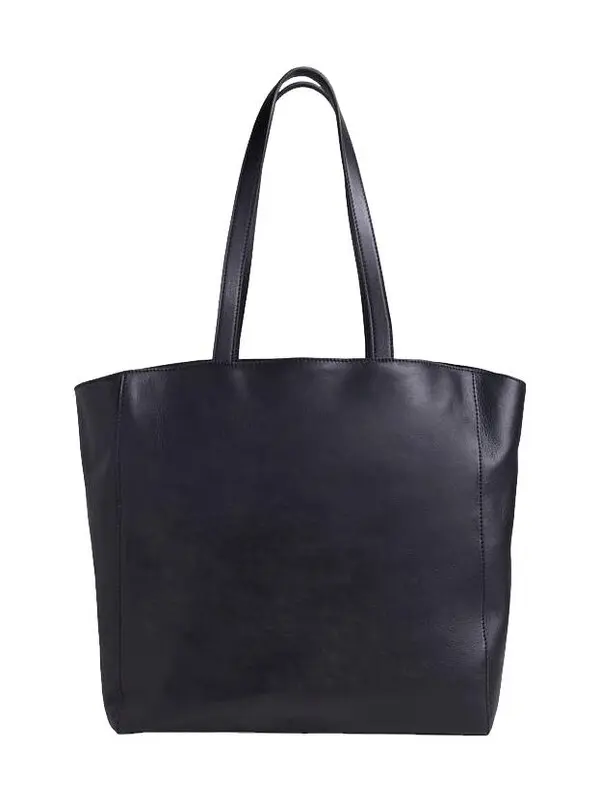 FAVORITE DAUGHTER Large Leather Dome Tote - Black