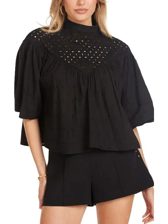 BISHOP + YOUNG Willow Eyelet Top - Black
