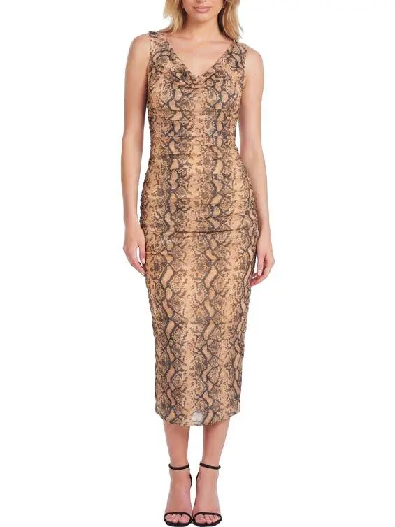 BISHOP + YOUNG Natasha Ruched Dress - Sheer Python