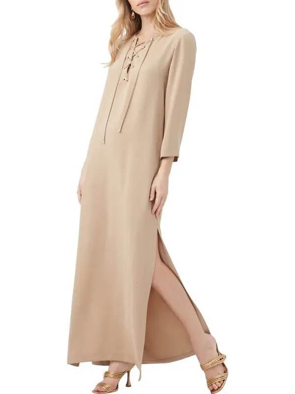 Trina Turk Catamaran 2 Lace-up Maxi Dress - Camel