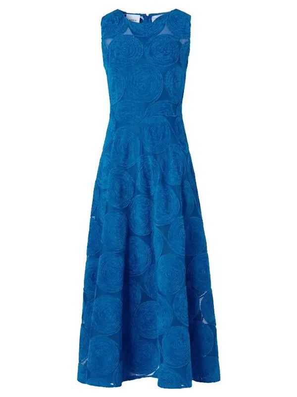 Akris Chenille Embroidery Mesh Midi Dress - Uranus