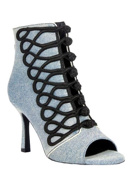 AZALEA WANG Gentry Open Toe Sandal - Denim
