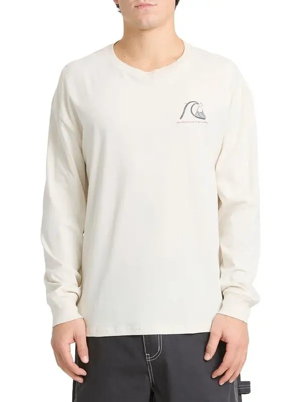Quiksilver Nicest Way Graphic Long Sleeve T-shirt - Silver Birch