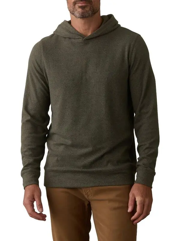 THE NORMAL BRAND Brushed Textured Knit Hoodie - Dark Forest