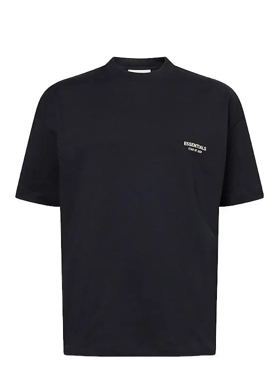 Fear Of God Logo-print Crewneck Cotton T-shirt - Black