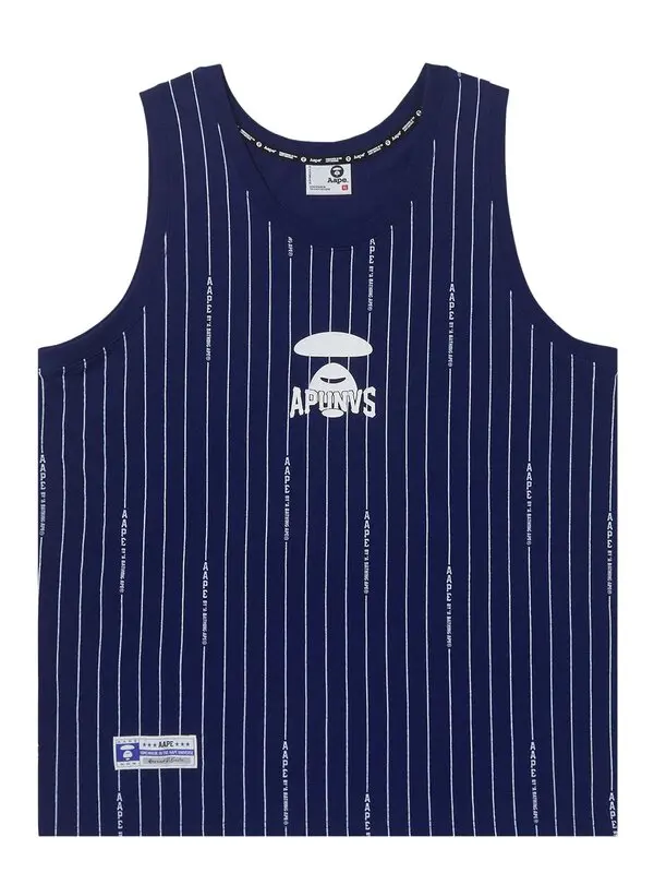 AAPE BY *A BATHING APE Moonface Striped Tank Top 'navy - Blue
