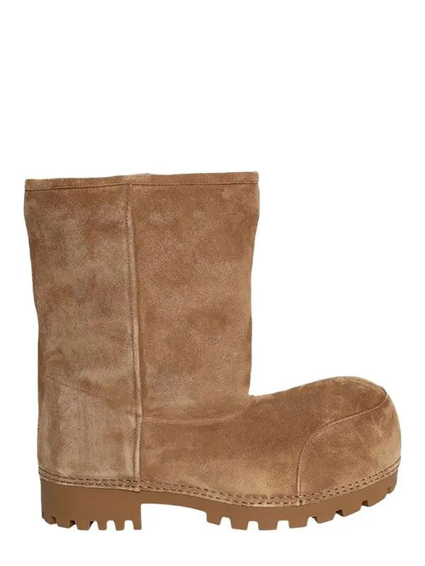 Balenciaga Alaska Fur Low Boot - Brown