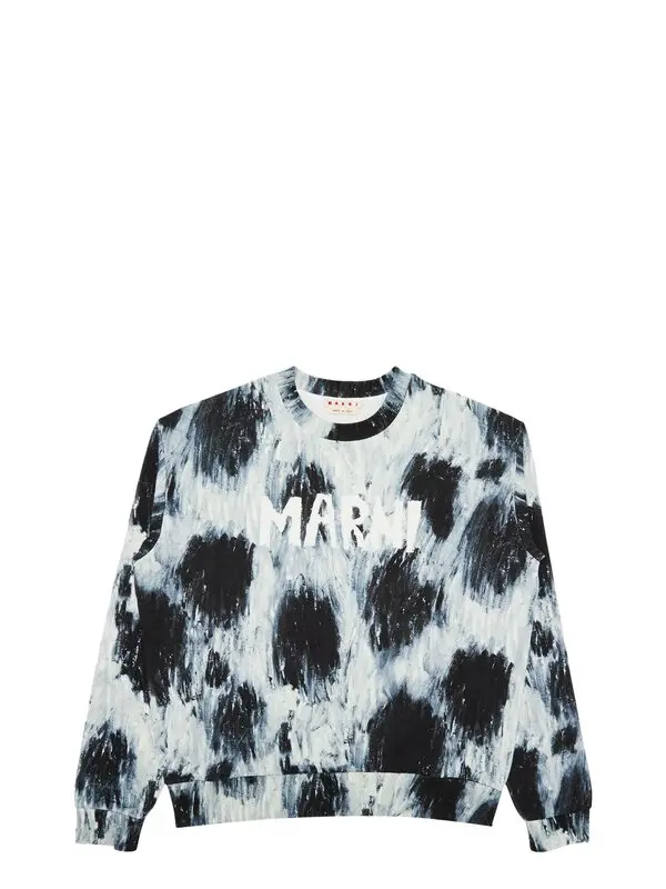 Marni Placed Scribble Logo Sweatshirt 'antique - Silver