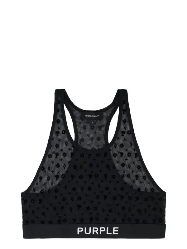 PURPLE BRAND Mesh Racer Bralette - Black