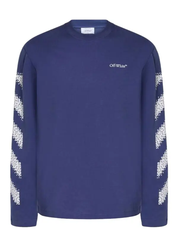 Off-White Pixel Diag Long-sleeve Tee 'dark - Blue