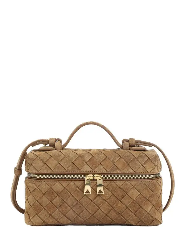 Bottega Veneta Bang Bang Suede Vanity Case Bag - Brown