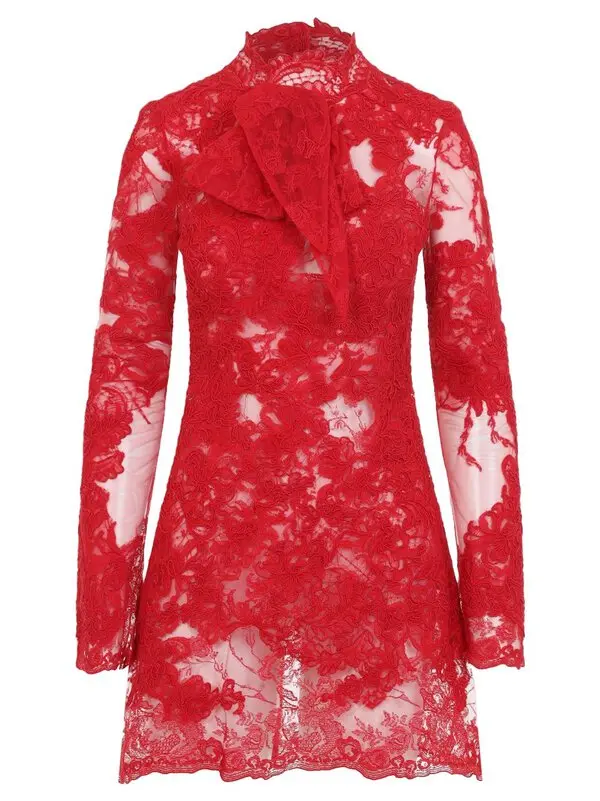 ERMANO SCERVINO Ermanno Scervino Lace Mini Dress - Red