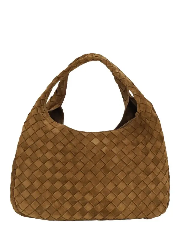 Bottega Veneta Campana Suede Handbag - Brown