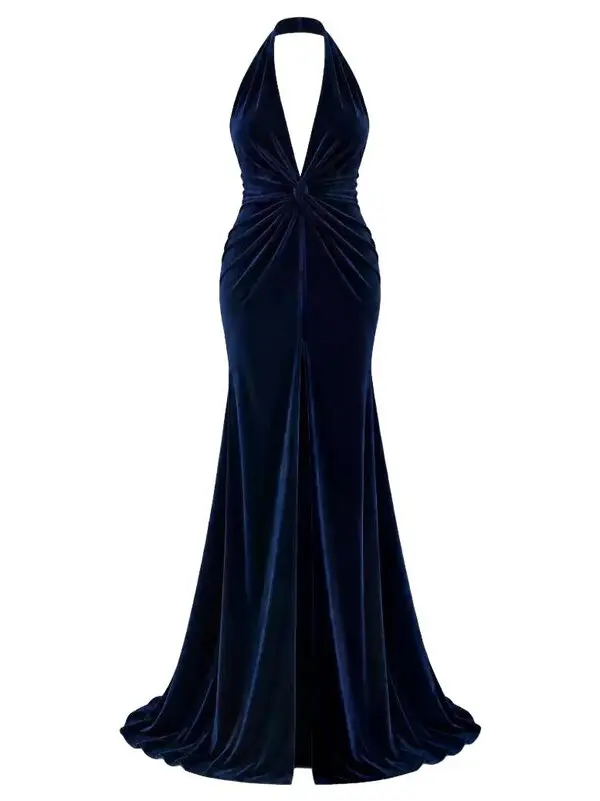 ROSERRY Sienna Velvet Maxi Dress - Blue