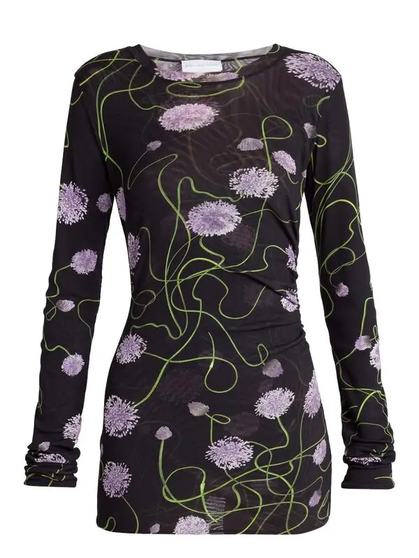 Stella McCartney Twisted Allium Layered Mesh Long-sleeve Top - Multi