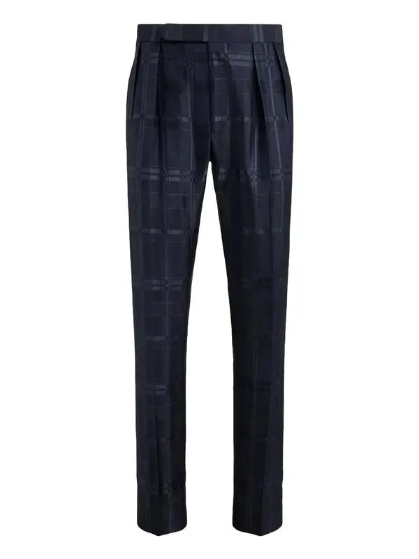 Ralph Lauren Purple Label Gregory Hand-tailored Plaid Suit Trousers - Red Multi
