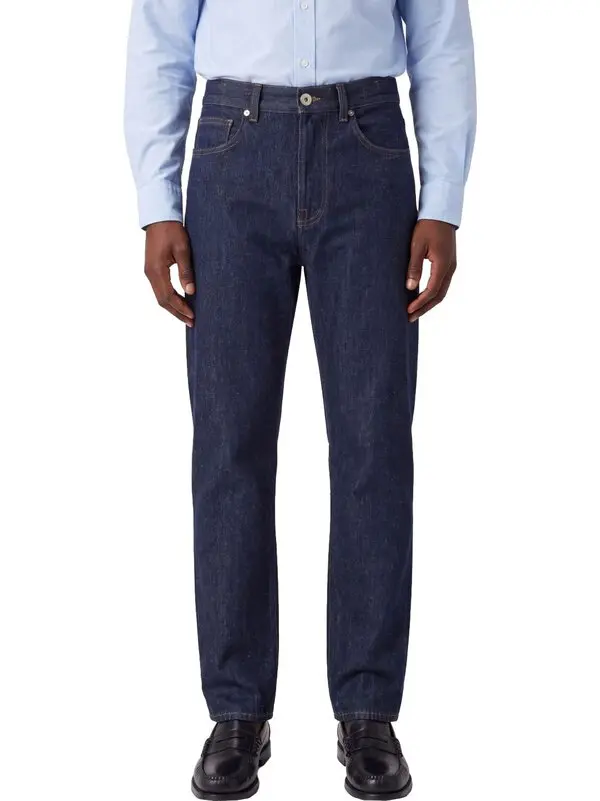 Eleventy Mid-rise 5-pocket Straight Jeans In A Premium Silk-cotton Denim - Blue