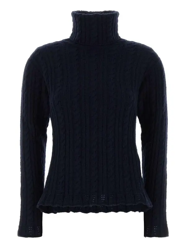 Moncler Wool-blend Knit Sweater - Blue