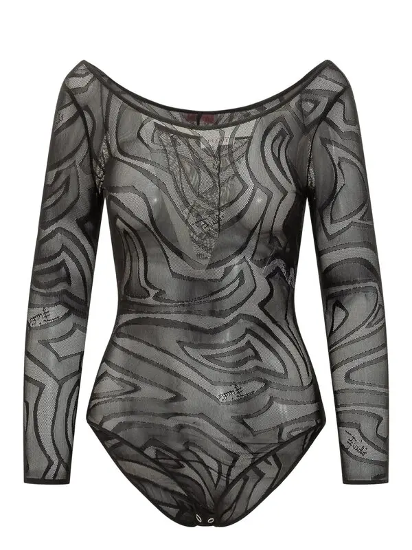 Emilio Pucci Velvet Jacquard Bodysuit - Nero