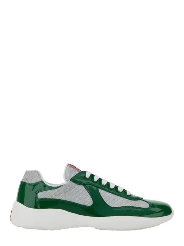 Prada Two-material Leather & Fabric America's Cup Sneaker - Multicoloured