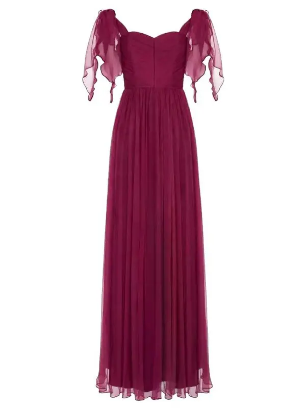 ROSERRY Off-shoulder Lace-up Maxi Dress - Red