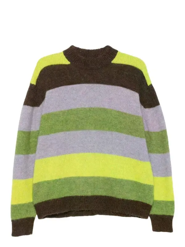 DANIELE FIESOLI Striped Crew-neck Sweater - Brown