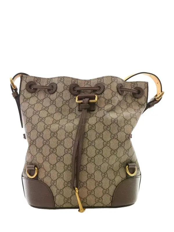 Gucci 2016-2026 Gg Supreme Neo Vintage Drawstring Bucket Bag Satchel - Neutrals