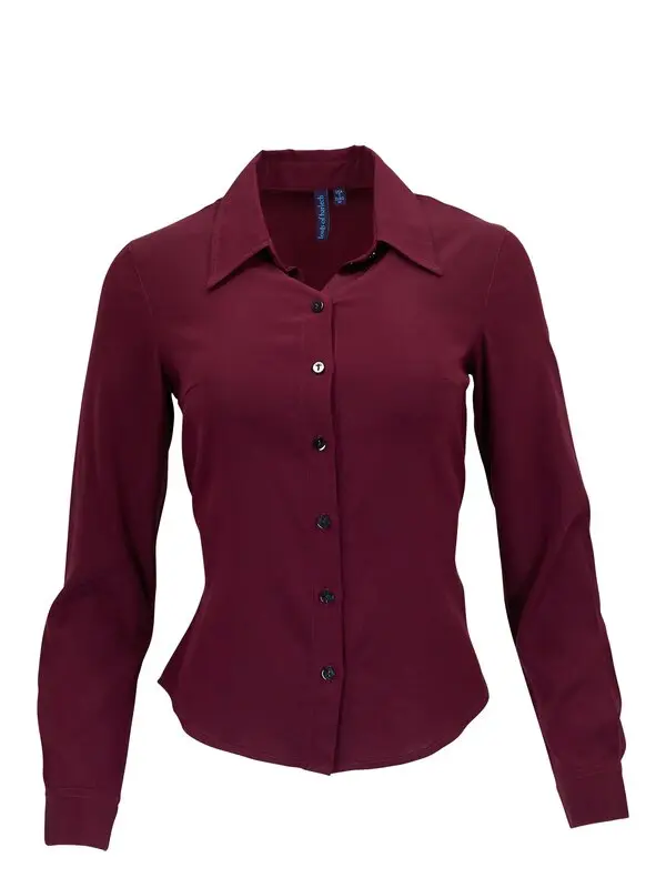 LORDS OF HARLECH Sutton Port Stretch Silk Long-sleeve Shirt - Red