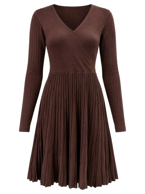 JAMES LAKELAND Wrap Knit Dress - Brown
