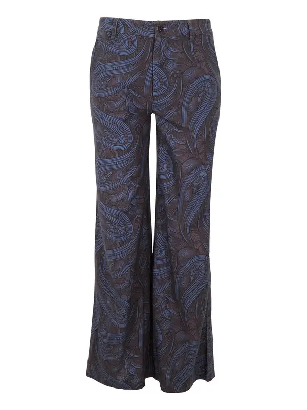 LORDS OF HARLECH Pheobe Paisley Badalona Ie Wool Straight-leg Pant - Brown