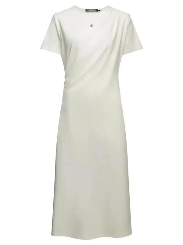 Karl Lagerfeld Draped T-shirt Midi Dress - Neutrals