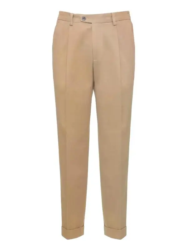 DEVORE INCIPIT Pleated Turn-up Trousers - Neutrals