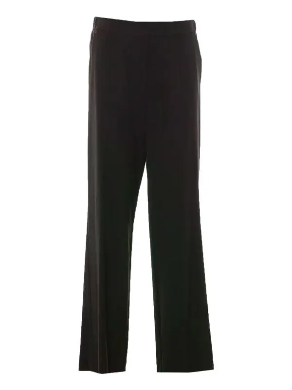 RUE DU BAC Elasticated Wide-leg Trousers - Black