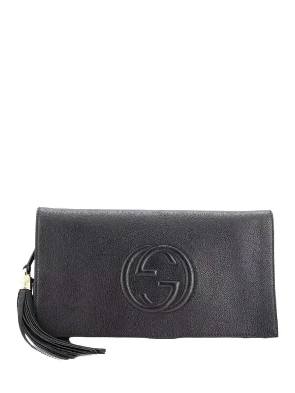 Gucci Soho Leather Clutch Bag - Black